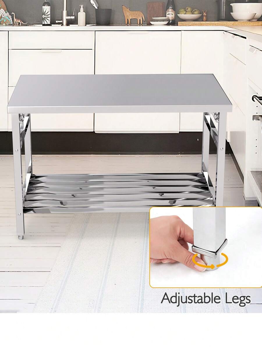 Stainless Steel Table, 60 x 24 Inches Folding Heavy Duty Table for ...