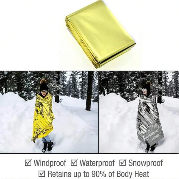 Keep Warm in Emergency: Mylar Thermal Compact Blankets for First Aid ...