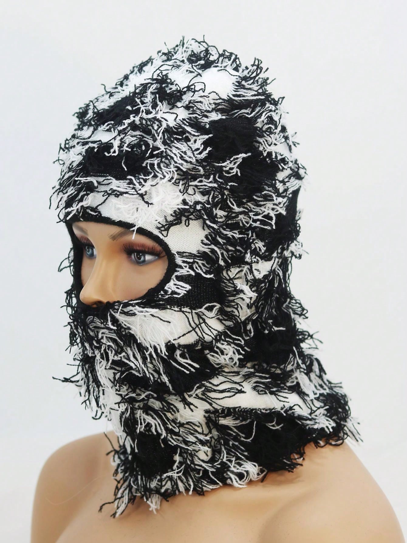 1pcsBalaclava Disressed Knitted Full Face Ski Mask Shiesty Mask | SHEIN USA