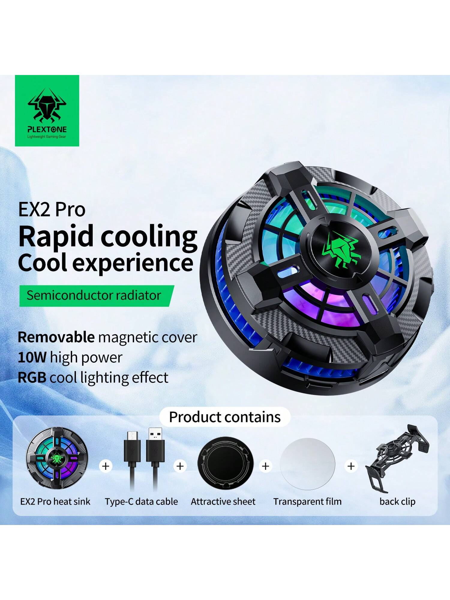 Plextone Ex2 Pro Mobile Phone Cooler, Rgb Semiconductor Refrigeration ...