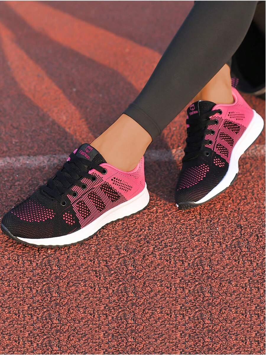 Women's Lightweight Mesh Athletic Shoes, Breathable Lace-Up Running ...