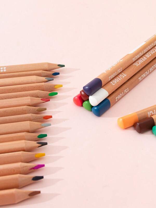 24-color Large Triangle Shaped Colored Pencils For Students Drawing ...