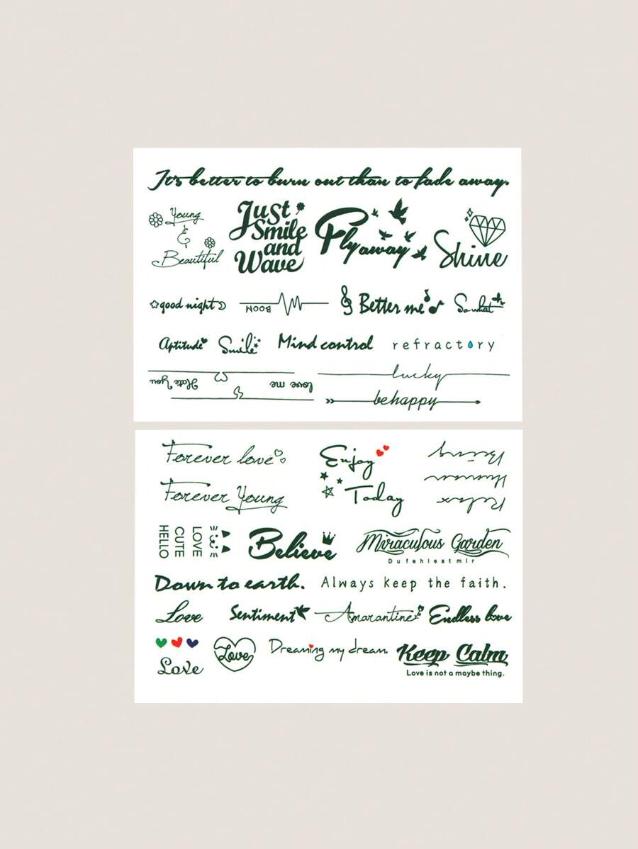 Temporary Tattoo, Love English Sentence Small Component Finger Wrist ...