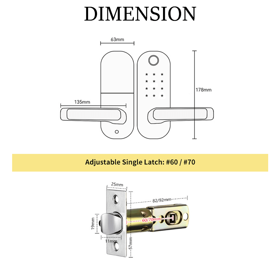 Smart Lock,Fingerprint Door Lock Biometric Door Lock,in 1 Keyless Entry ...