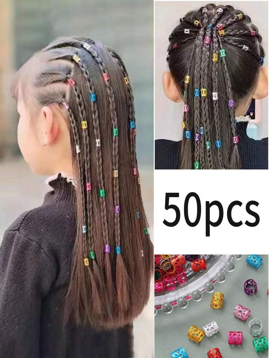 50pcs Children's Braiding Metal Hair Clips Braid Aluminum Clips Girls ...