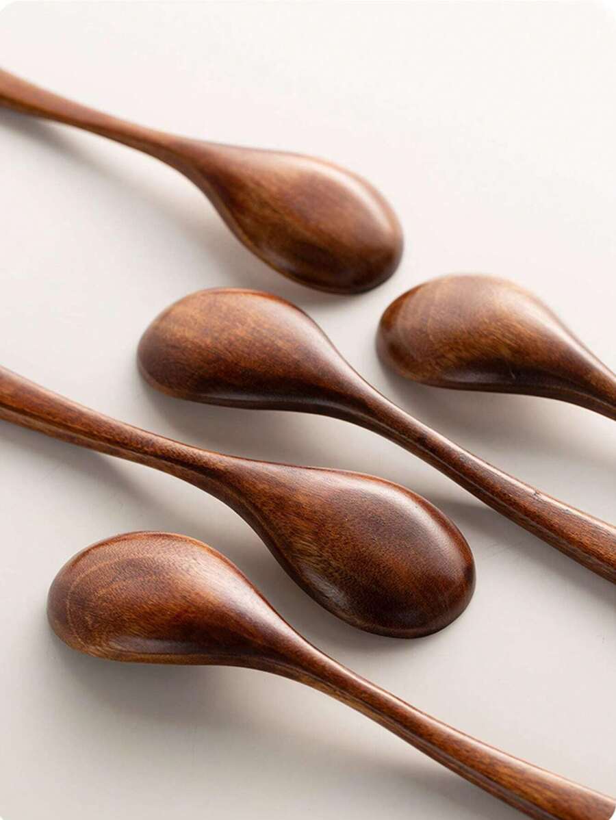 4pcs Small Wooden Spoons, 7inch/18cm Honey Spoons For Tea, Exquisite Tablespoons For Home Dining ...