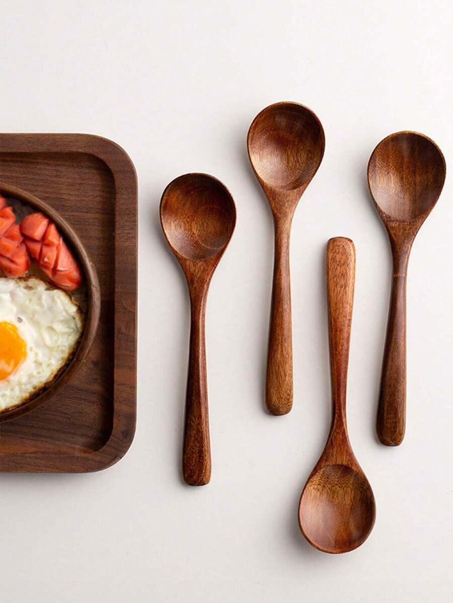 4pcs Small Wooden Spoons, 7inch/18cm Honey Spoons For Tea, Exquisite ...