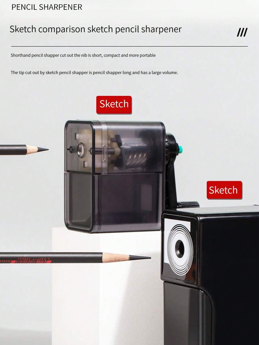 1pc Manual Pencil Sharpener, Dual Hole Sketch Drawing Rotary Sharpener ...
