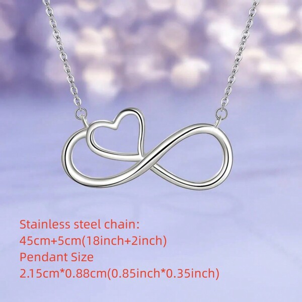 mother Daughter Infinity heart stainless steel necklace | SHEIN USA