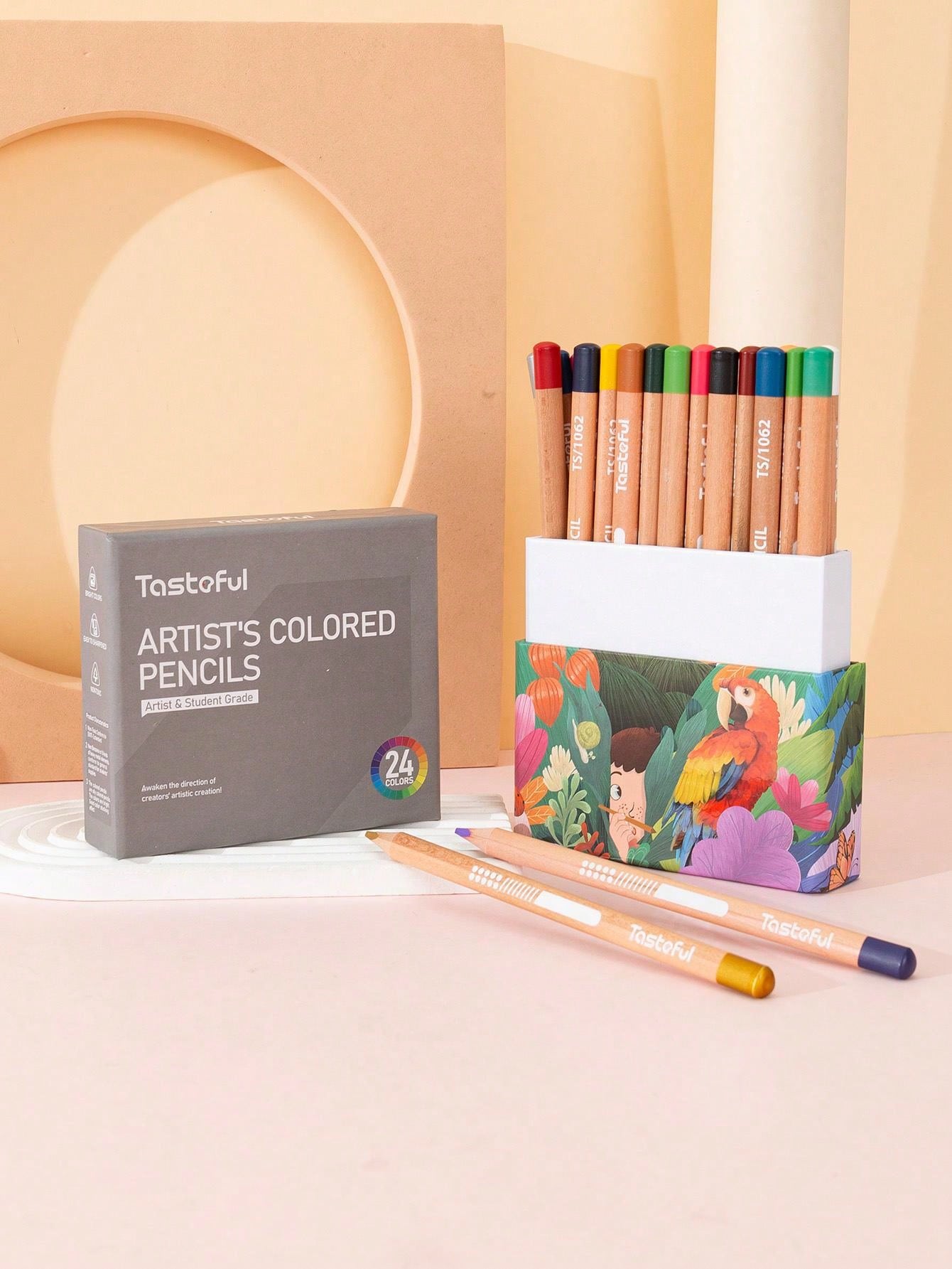 24-color Large Triangle Shaped Colored Pencils For Students Drawing ...