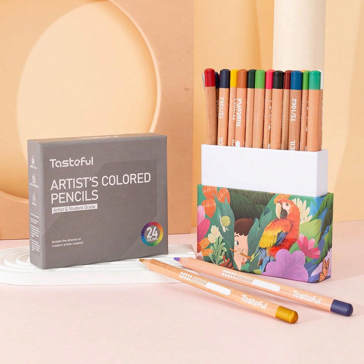 24-color Large Triangle Shaped Colored Pencils For Students Drawing ...