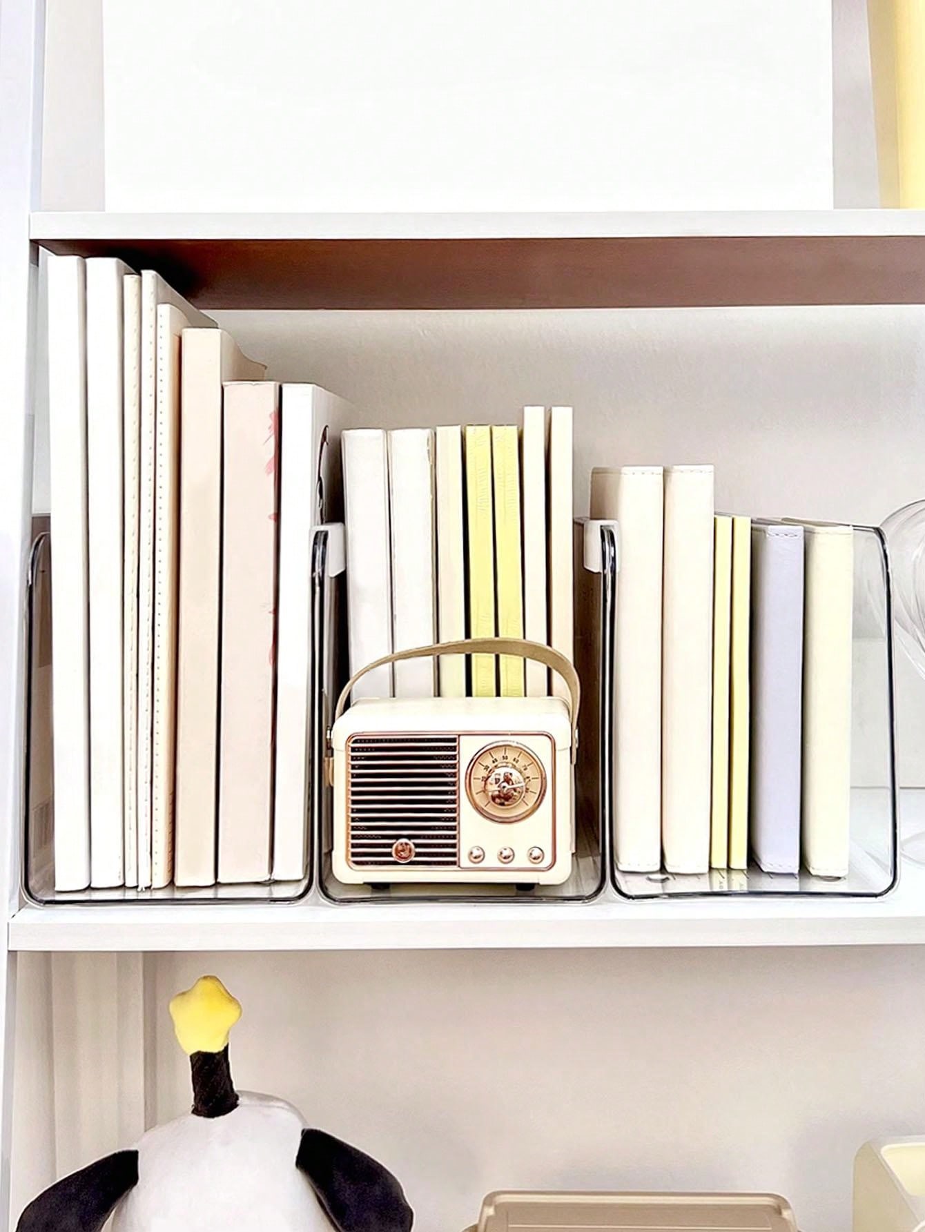 Transparent Acrylic Book Stand, Desktop Book File Storage Divider ...