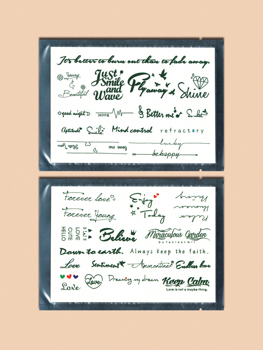 Temporary Tattoo, Love English Sentence Small Component Finger Wrist ...