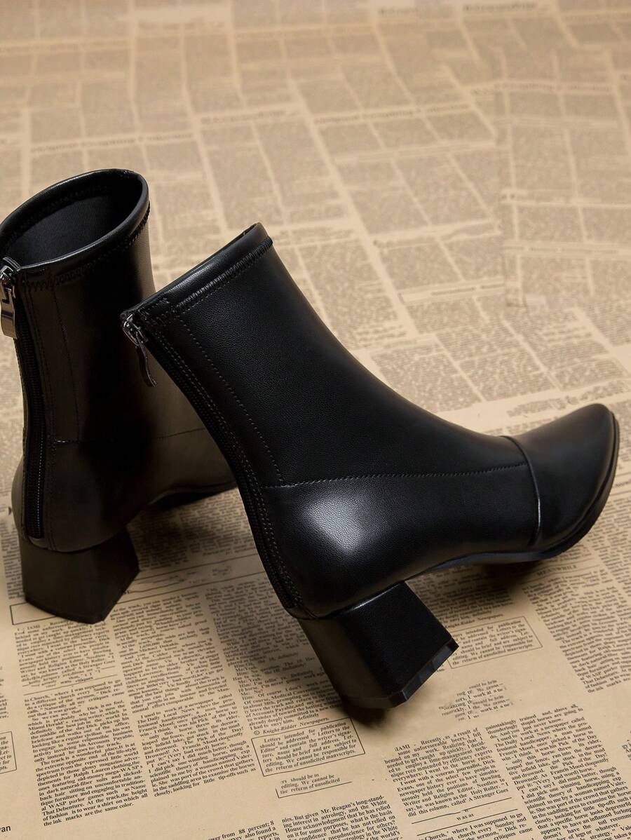 Nuevas botas de tacón alto con punta fina y tacón grueso, elegantes y ...