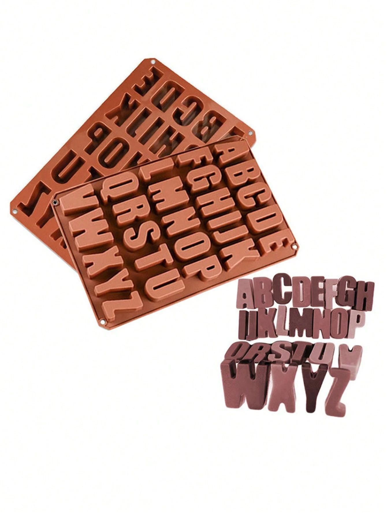 Letter Concrete Mold Alphabet Decorative Silicone Plaster Mold Large 3D ...