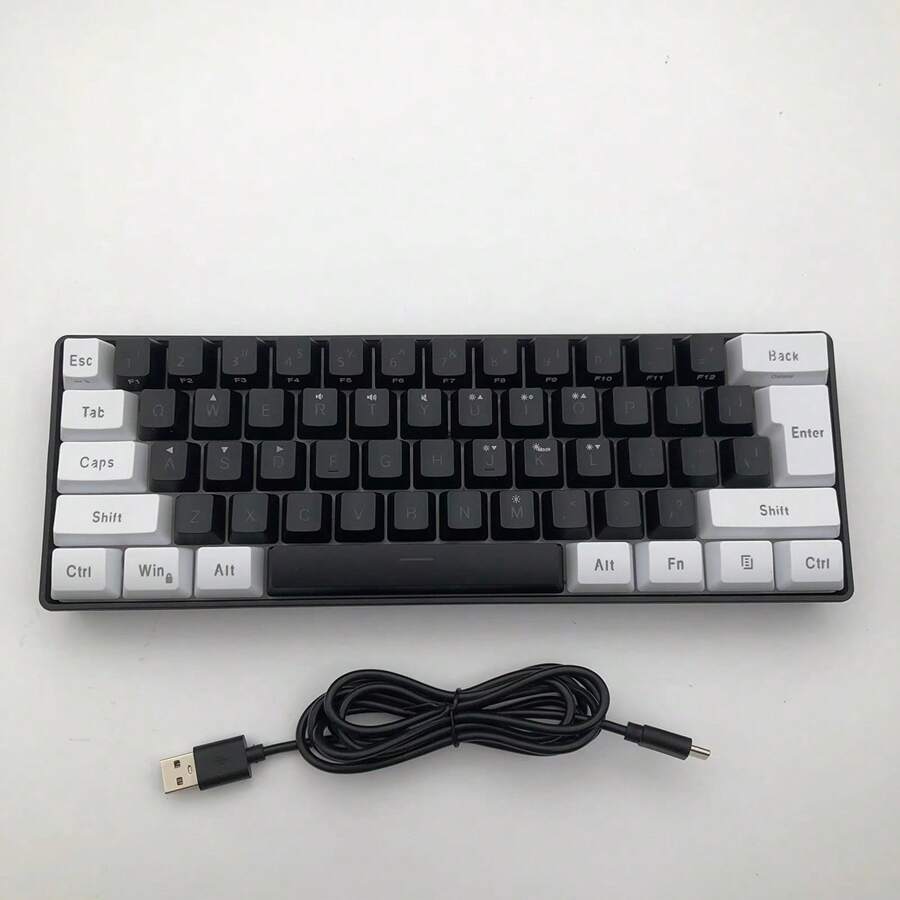 Hxsj 61-key Membrane Wired Keyboard With Separated Key Cap And Key Line ...