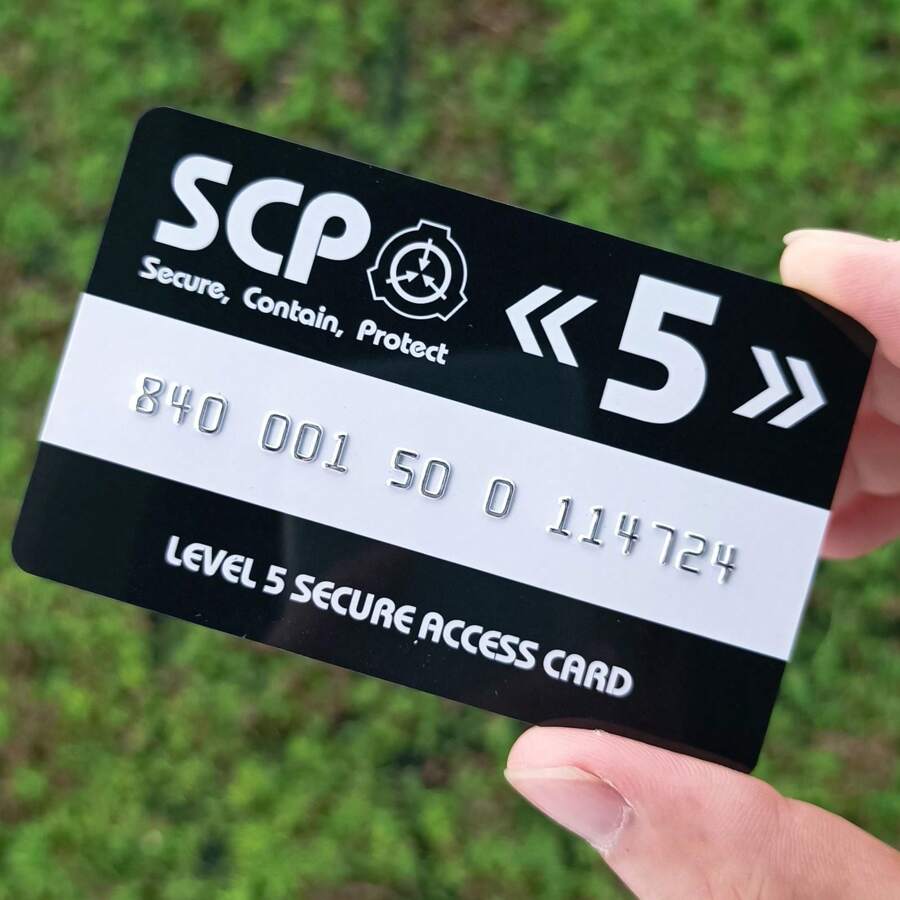 1 Stück Level 5 Sicherheitsfreigabe Scp Foundation Schlüsselkarte, Für ...