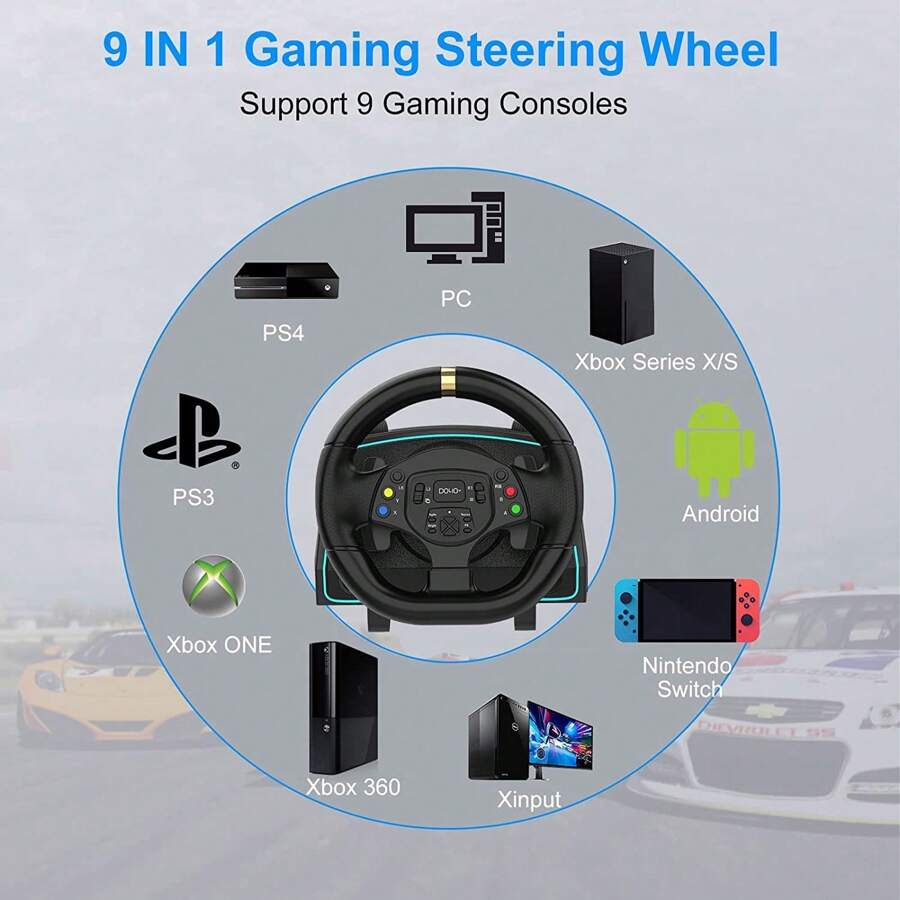 NBCP Racing Wheel, Gaming Steering Wheels 1080° Driving Sim Car ...