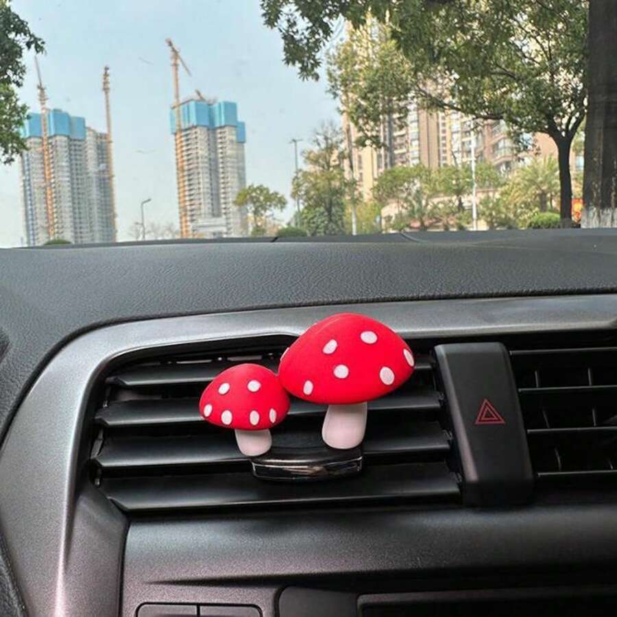 2pcs Car Decoration Soft Silicone Mushroom Shaped Ornament For Car ... 2pcs Car Decoration Soft Silicone Mushroom Shaped Ornament For Car ...