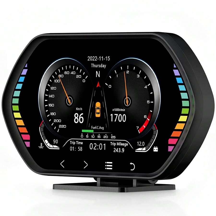 OBD2 Gauge Display,Multi-Data Monitor,Head Up Display,Plug And Play HUD ...
