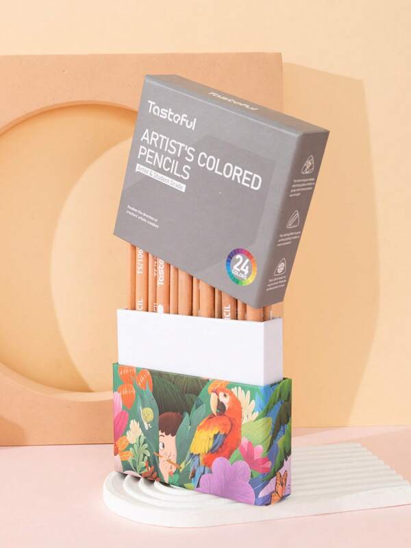 24-color Large Triangle Shaped Colored Pencils For Students Drawing ...
