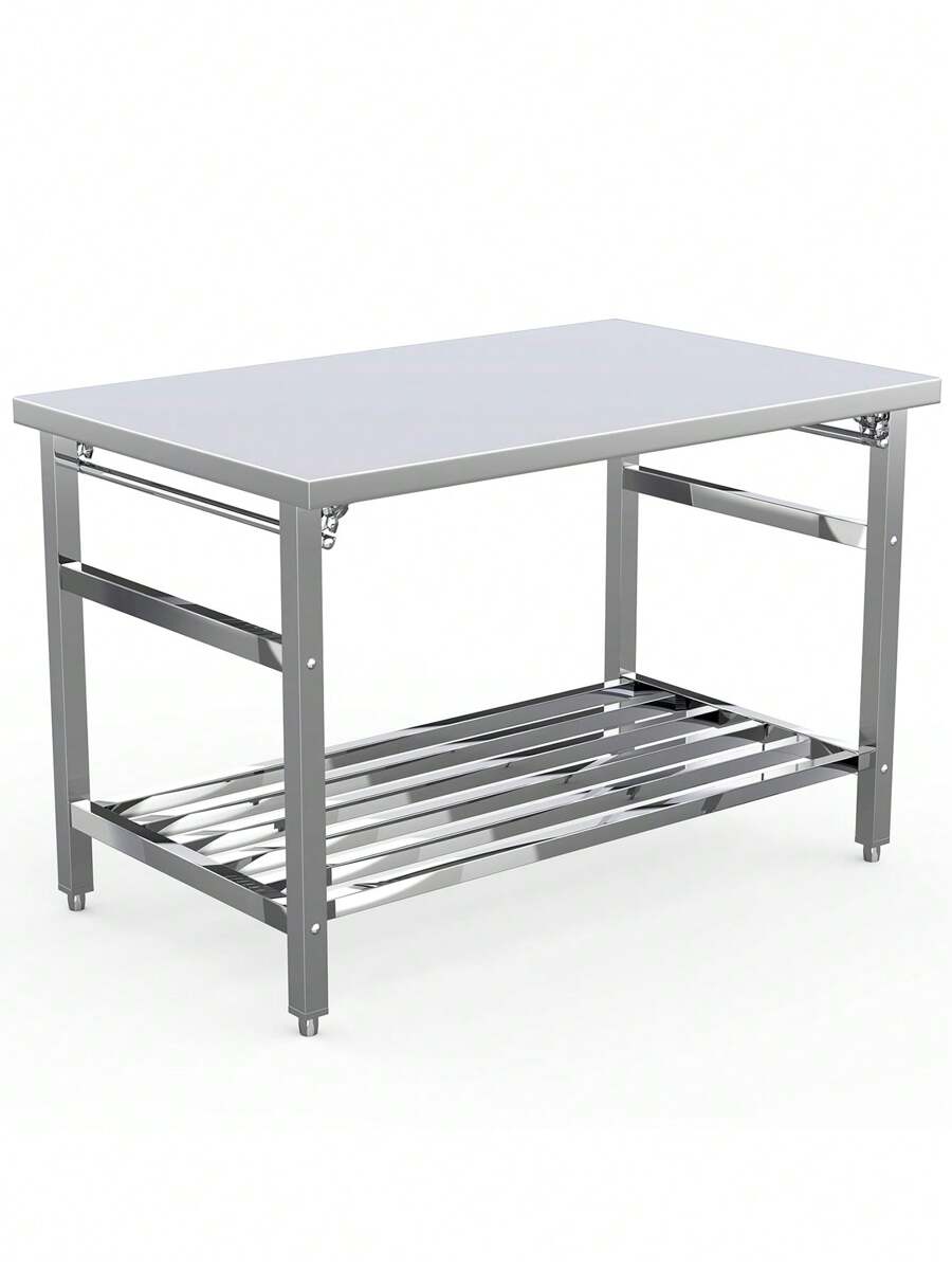 Stainless Steel Table, 60 x 24 Inches Folding Heavy Duty Table for ...