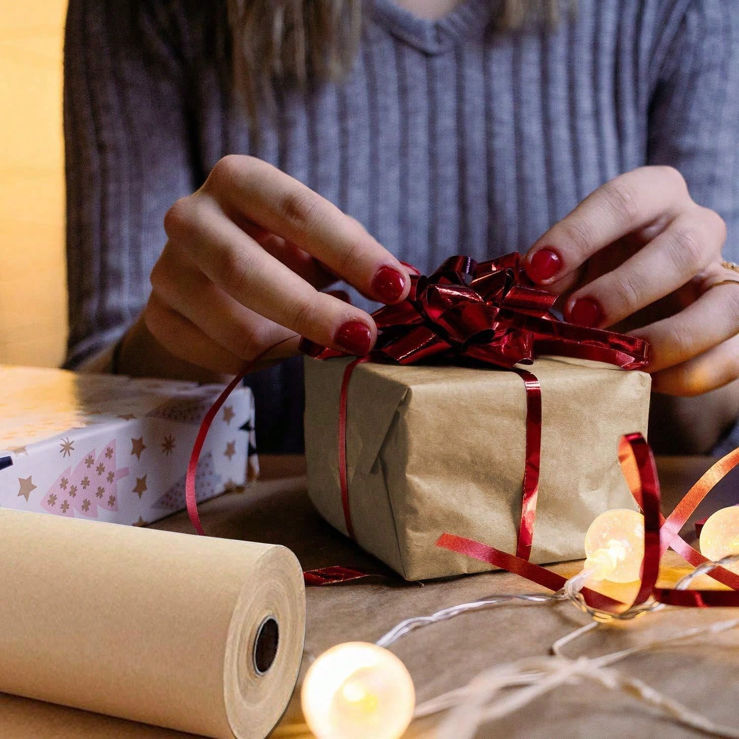 1Roll 50cmx10m Brown Kraft Paper Roll for Gift Wrapping Dunnage and ...