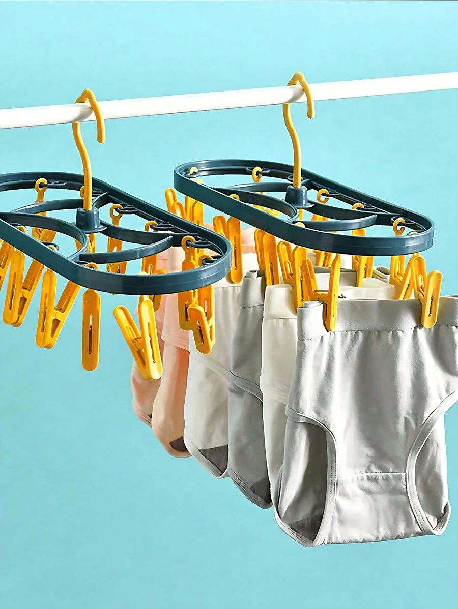 1pc Plastic Drying Rack, Modernist Two Tone Clothes Drying Rack For ...