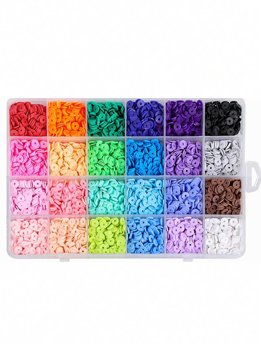 4800pcs Clay Beads Bracelet Making 24 Colors Friendship Bracelet Kit ...