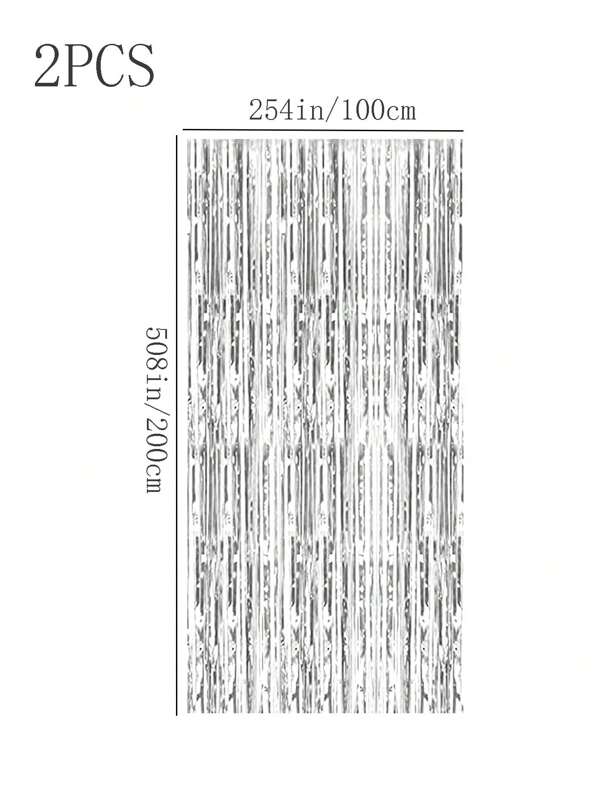 2PCS Foil Fringe Backdrop Streamers Party Birthday Halloween Baby ...