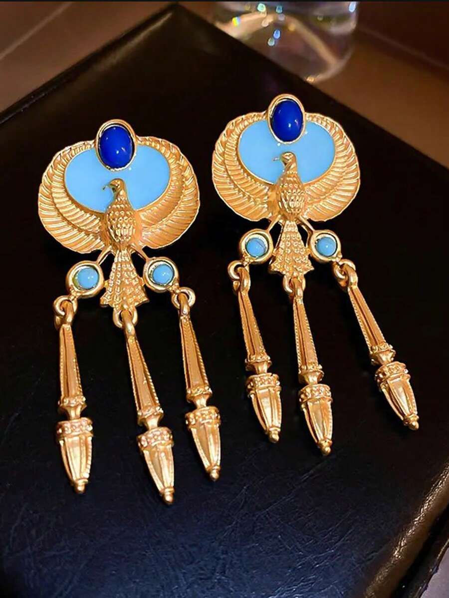 Personalized Trident Earrings with Antique Egyptian Pharaonic Design ...