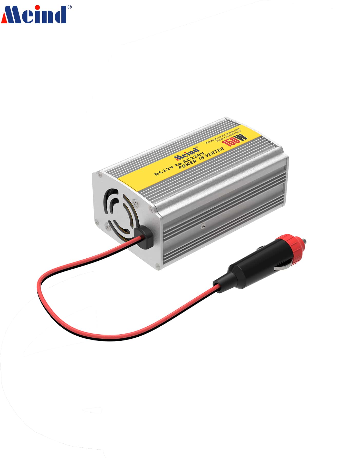 Silver 150w Car Inverter With Universal Socket, Converts 12v To 220v ...