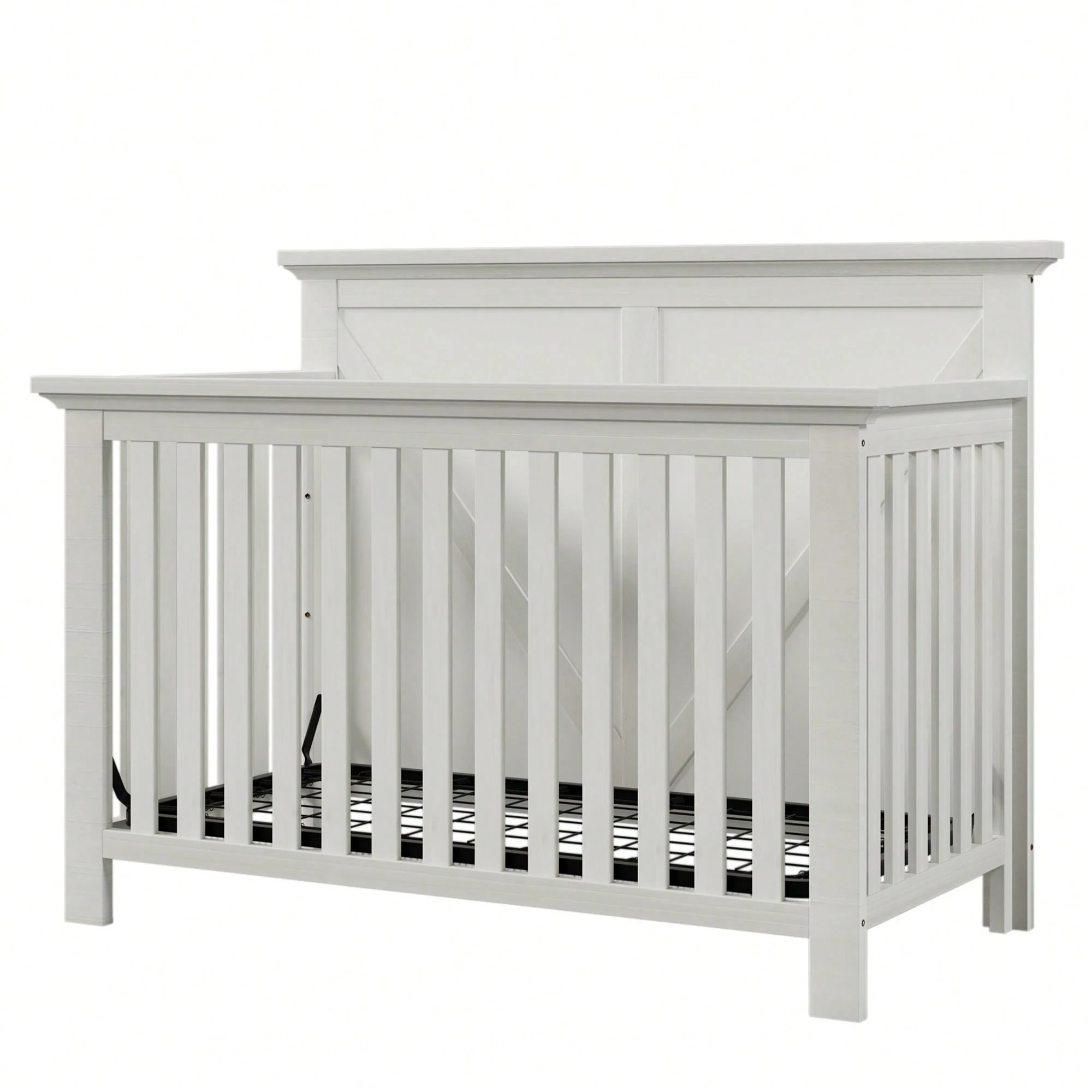 Merax Rustic Farmhouse Style 4-In-1 Convertible Baby Crib - Converts To ...