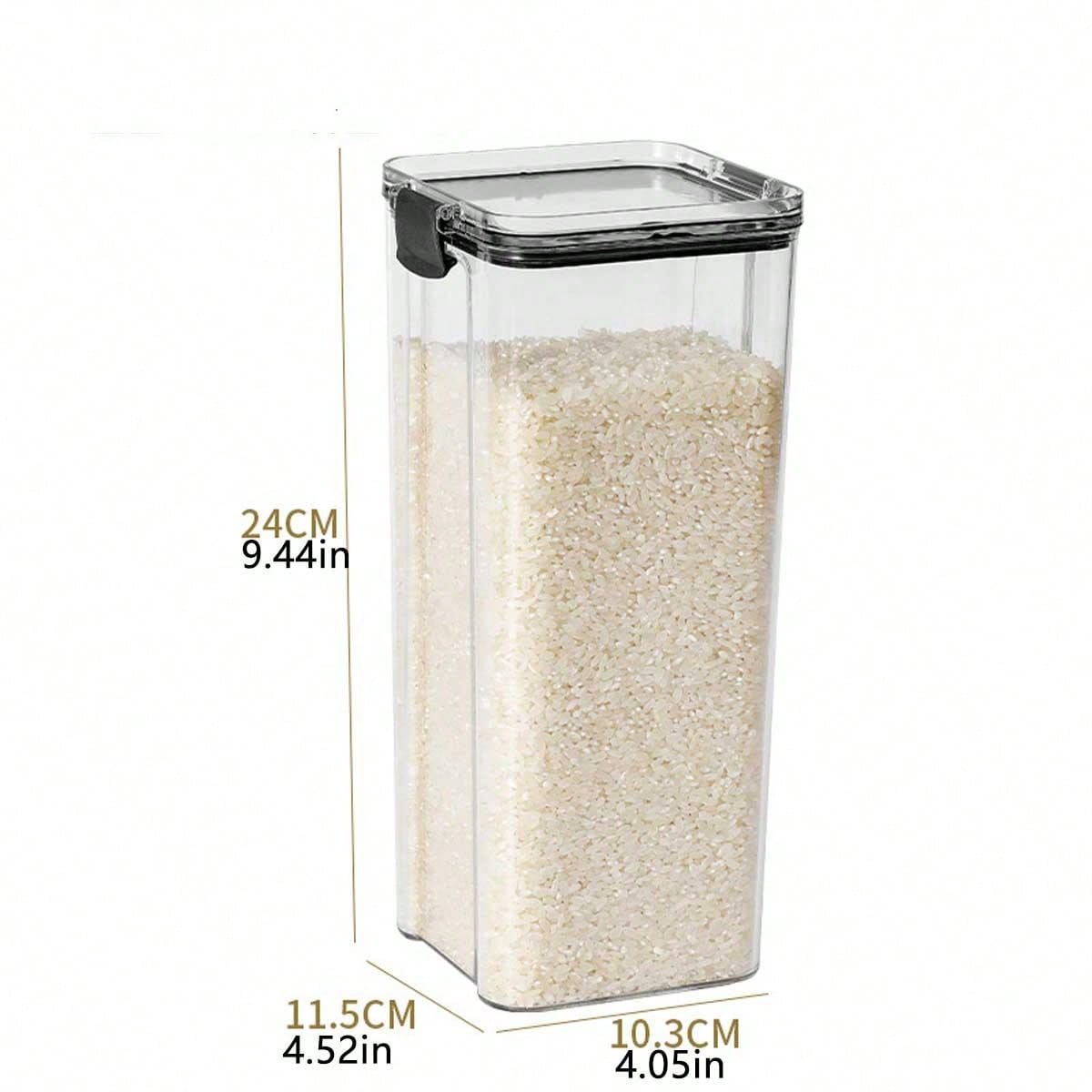 Sealed Glass Food Storage Jar, Grains & Cereals Container With Airtight ...