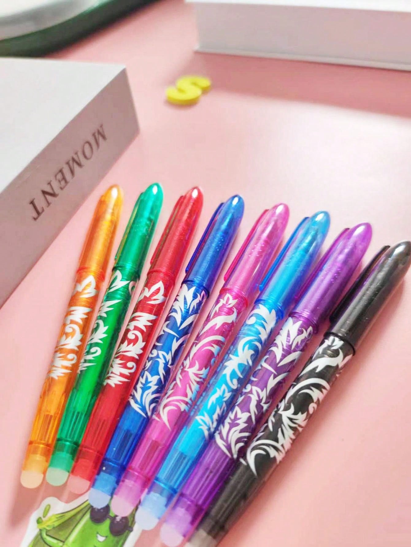 8pcs/set Round-tipped Erasable Ballpoint Pens, Multicolor, Suitable For ...