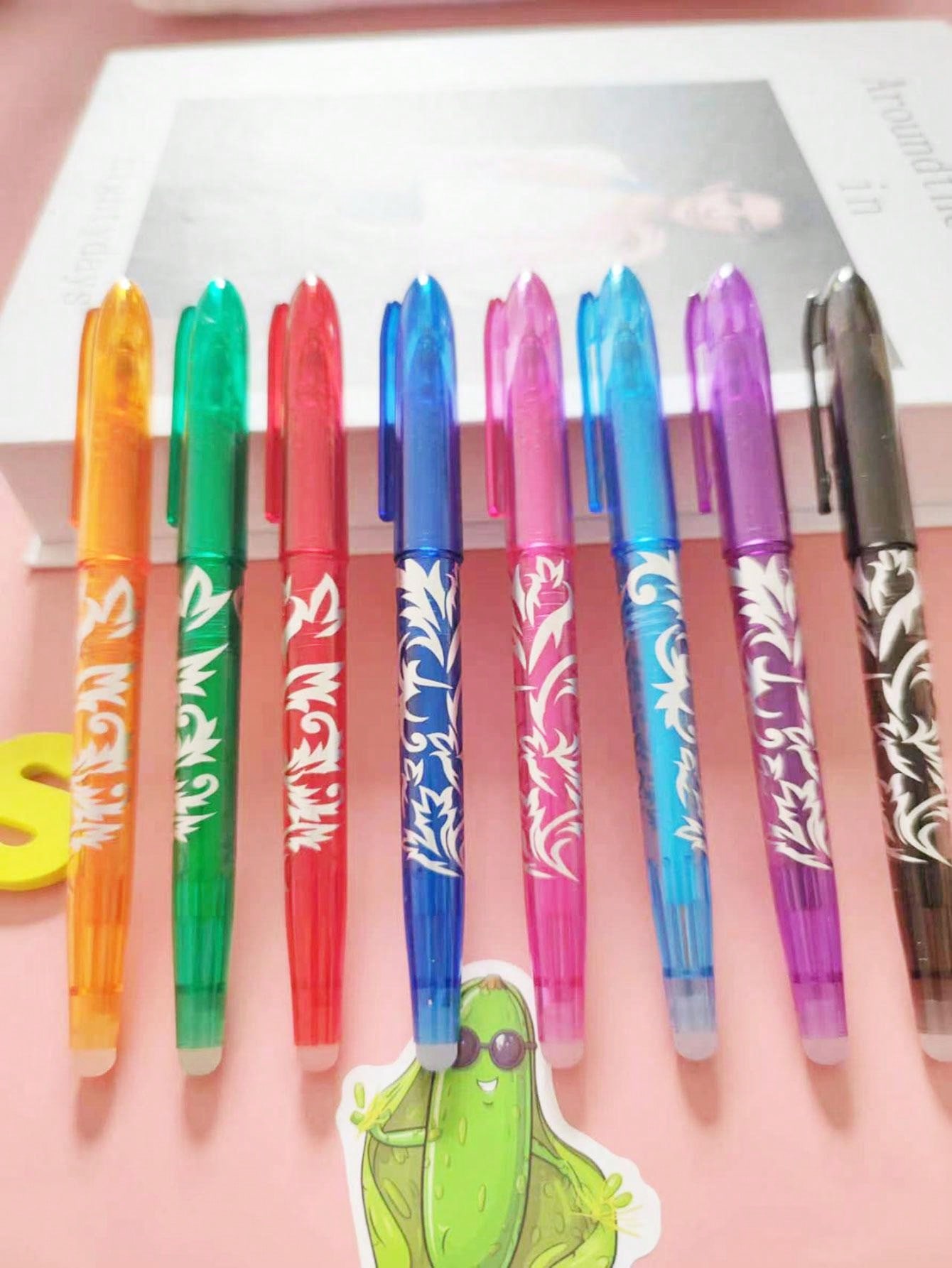 8pcs/set Round-tipped Erasable Ballpoint Pens, Multicolor, Suitable For ...