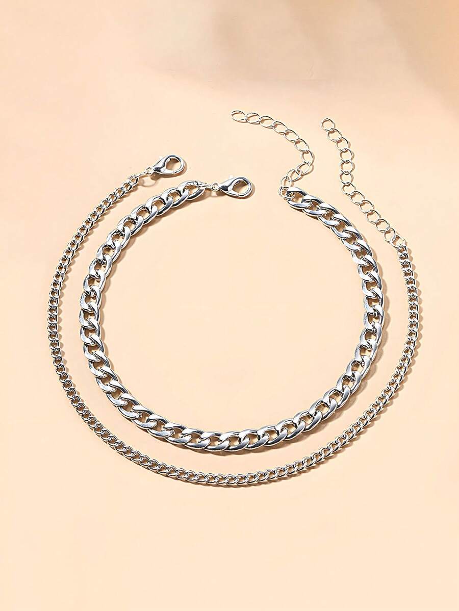 1pc Personalized Alloy Anklet With Unique Design, Multi-layered ...