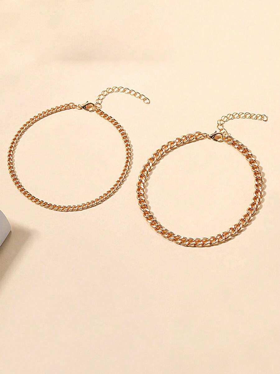 1pc Personalized Alloy Anklet With Multiple Layers For Women, Street ...