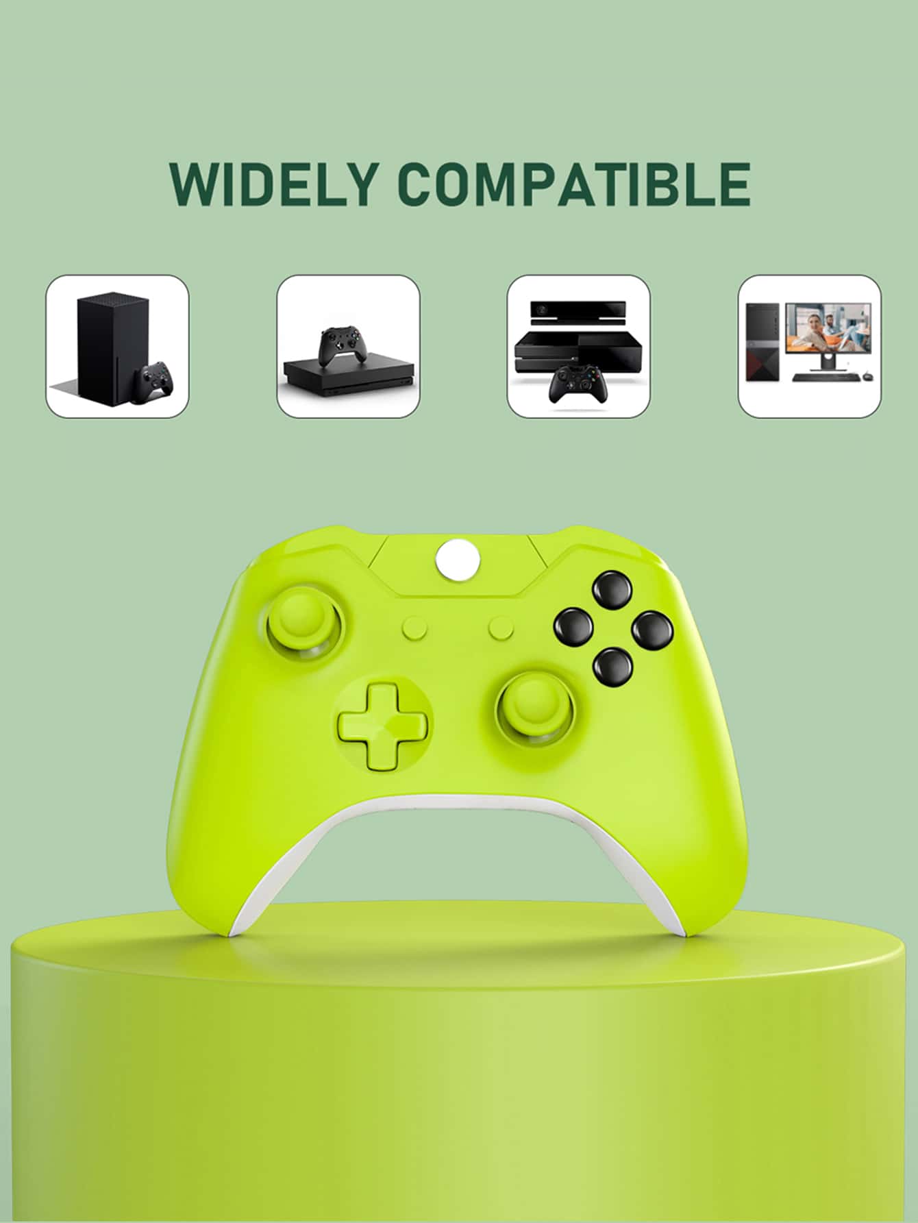 1pc Electric Yellow Wireless Gaming Controller For Xbox One, Compatible ...