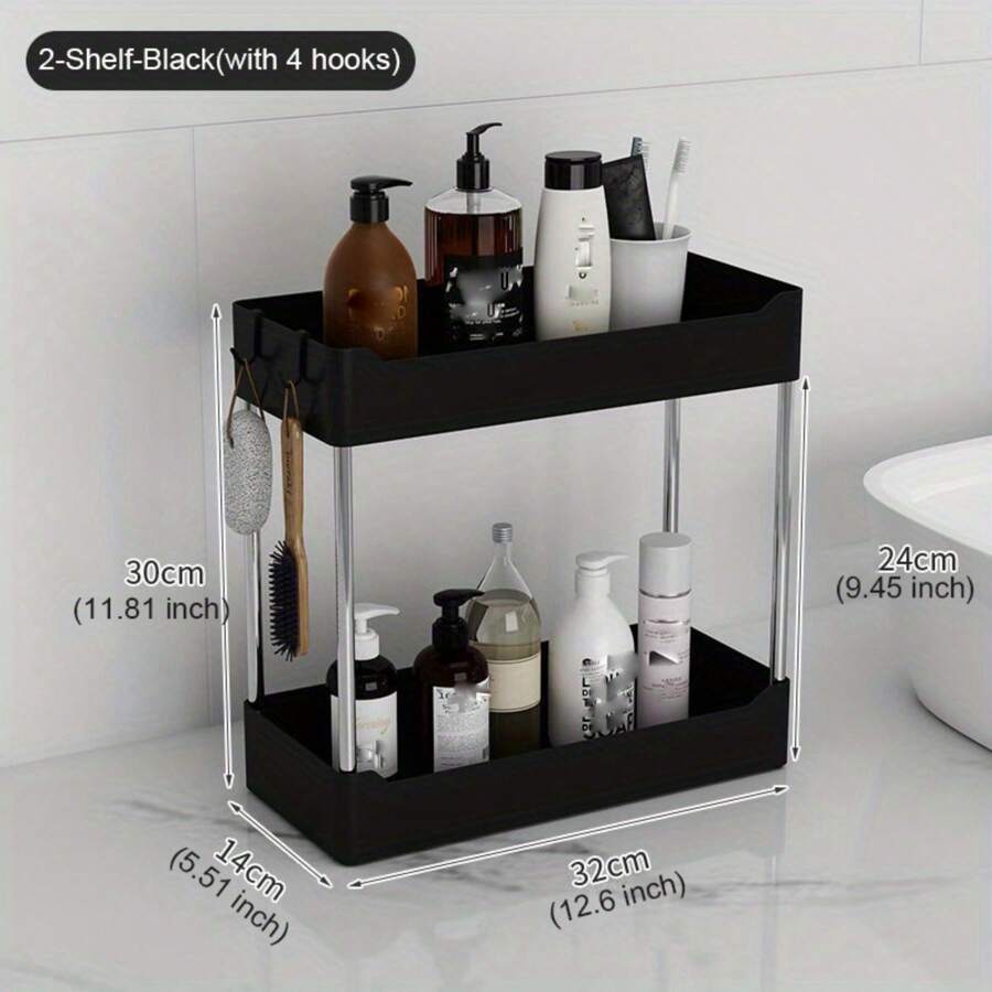 Countertop Plastic Storage Rack, Multi-layer Bathroom Shelf, Slim ...