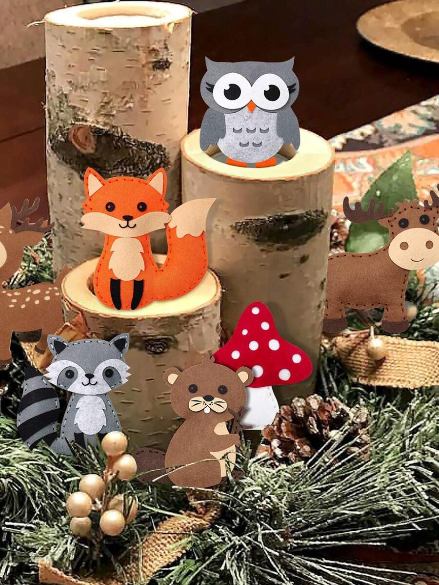 Woodland Animals Craft Kit Forest Creatures DIY Sewing Felt Plush ...