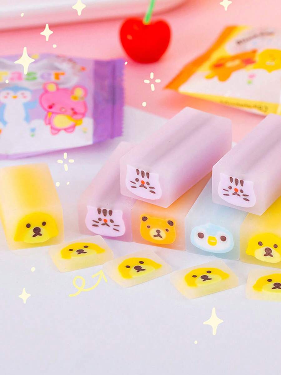 Children's random color cute blind bag eraser cartoon animal can cut ...