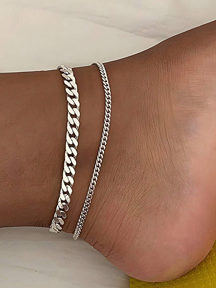 1pc Personalized Alloy Anklet With Unique Design, Multi-layered ...