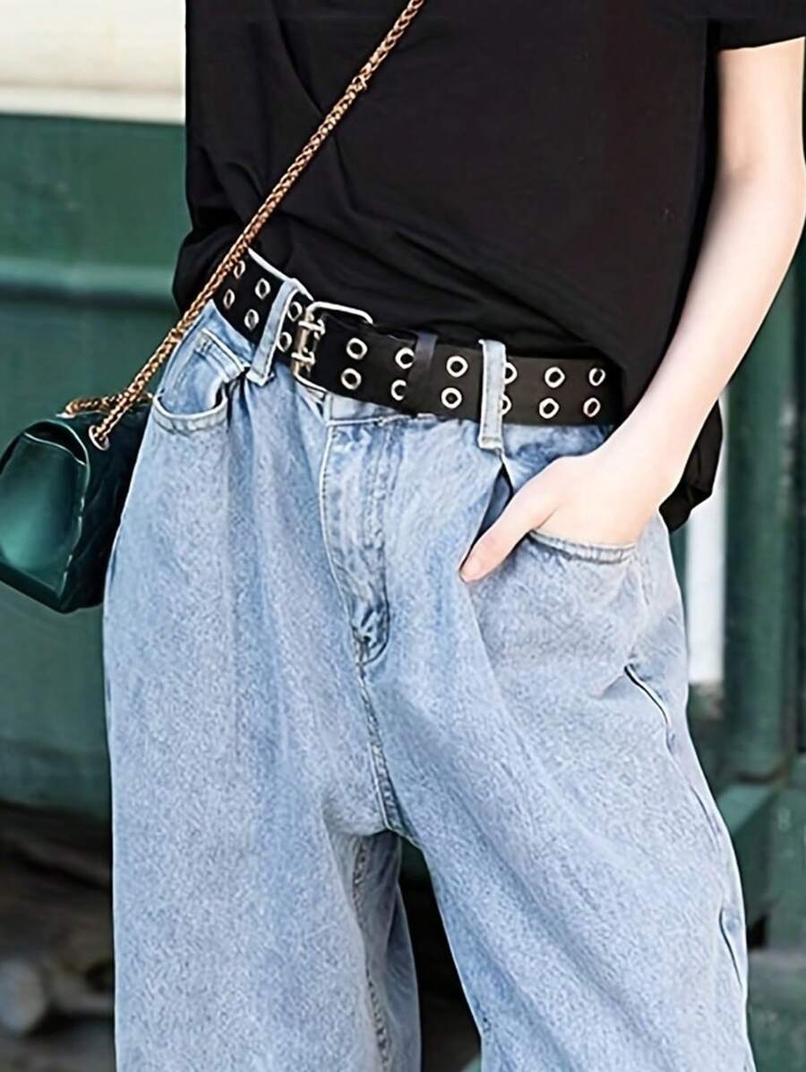 1pc Punk Style Eye Design Waist Belt With Chain Decoration For Men And ...