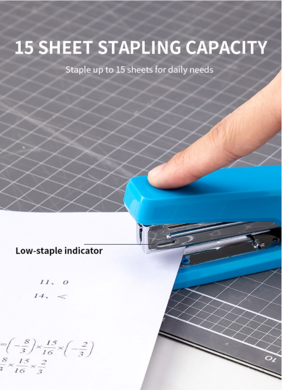 Deli Simple Staple Wide-angle Opening Desk Stapler Durable Pink Blue ...