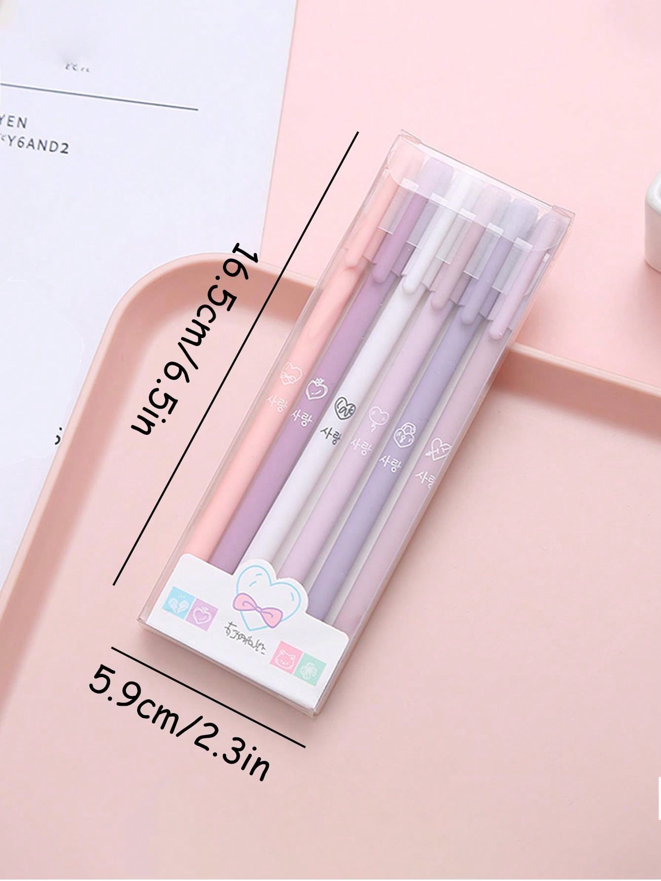 6 pcs Quick-Drying Black Gel Pens Creative morandi color restoring ...