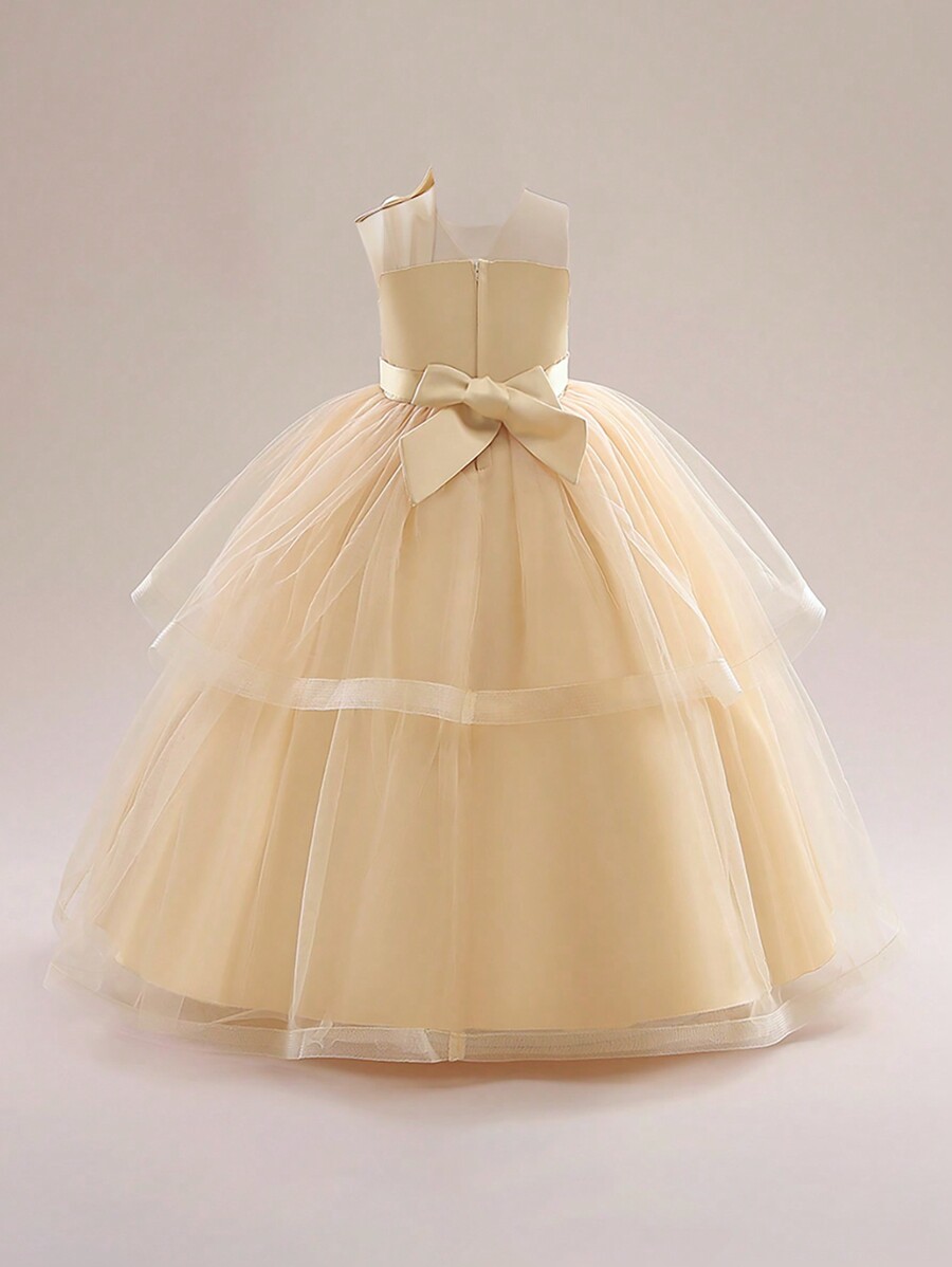 Tween Girl Asymmetrical Neckline Tulle Puffy Party Dress, Perfect For ...