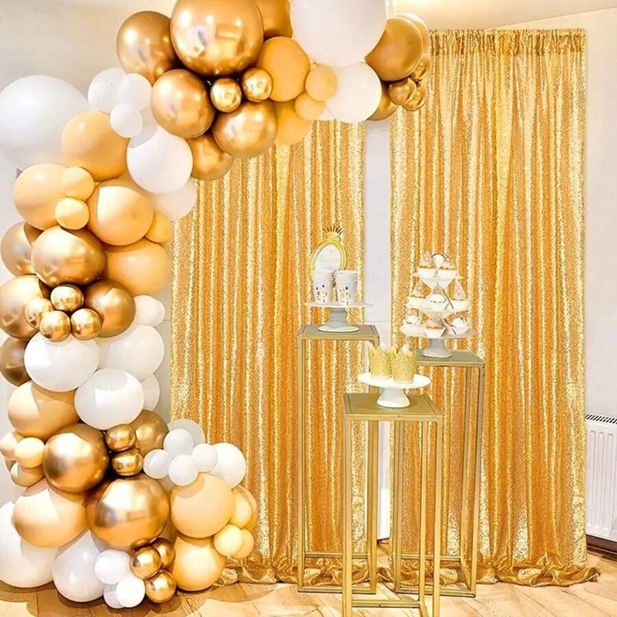 2 Panels 2ftx8ft Sequin Backdrop Curtain Wedding Ceremony Background ...