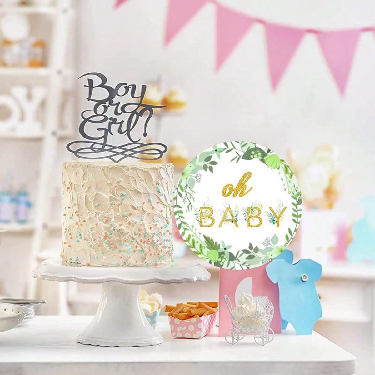 Decorative Wooden Baby Shower Sign For Welcome Baby Circular Wooden ...