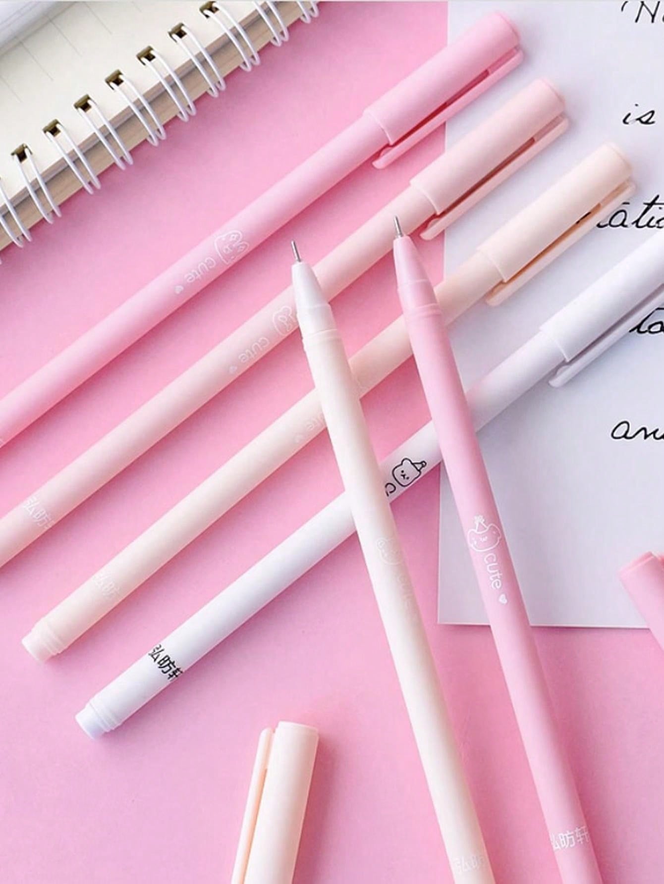 6 pcs Quick-Drying Black Gel Pens Creative morandi color restoring ...